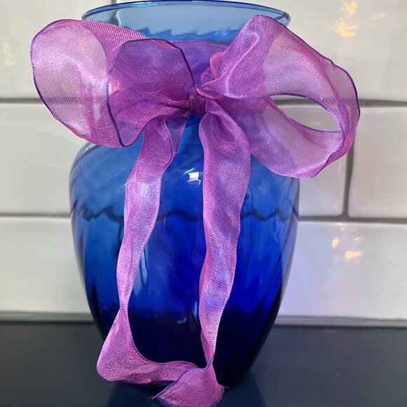 Accents | Pretty Cobalt Blue Glass Vase | Poshmark